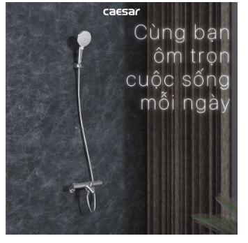 Vòi Sen Nhiệt Độ Caesar TS617 Tay 3 Chế Độ